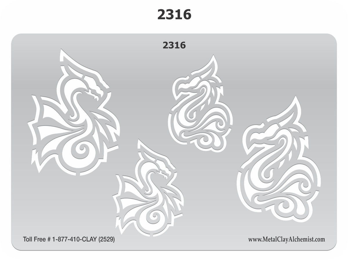 Template - Dragon Template - Metal Clay Alchemist